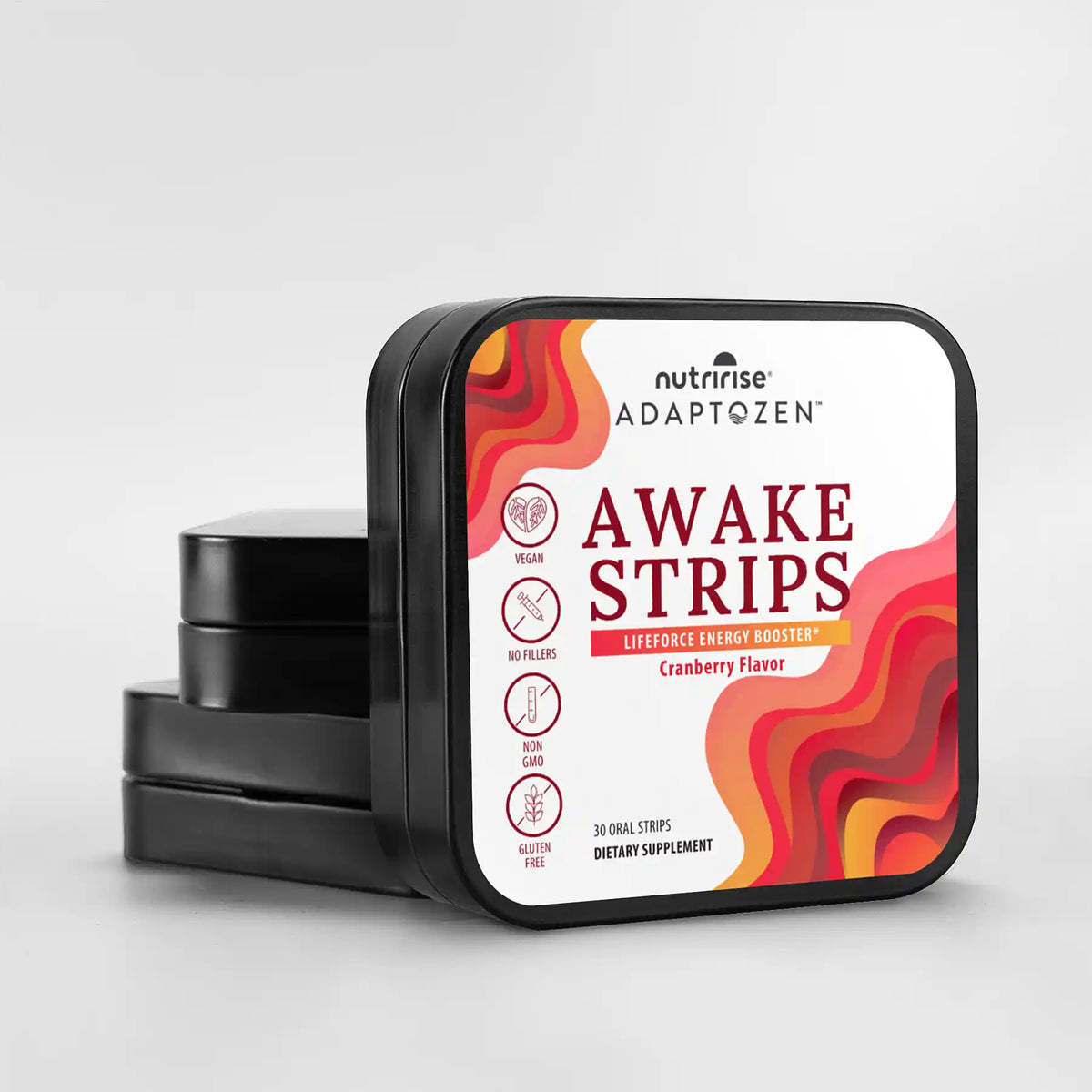 AdaptoZen Awake Strips | Lifeforce Energy Booster | Cranberry Flavor ...