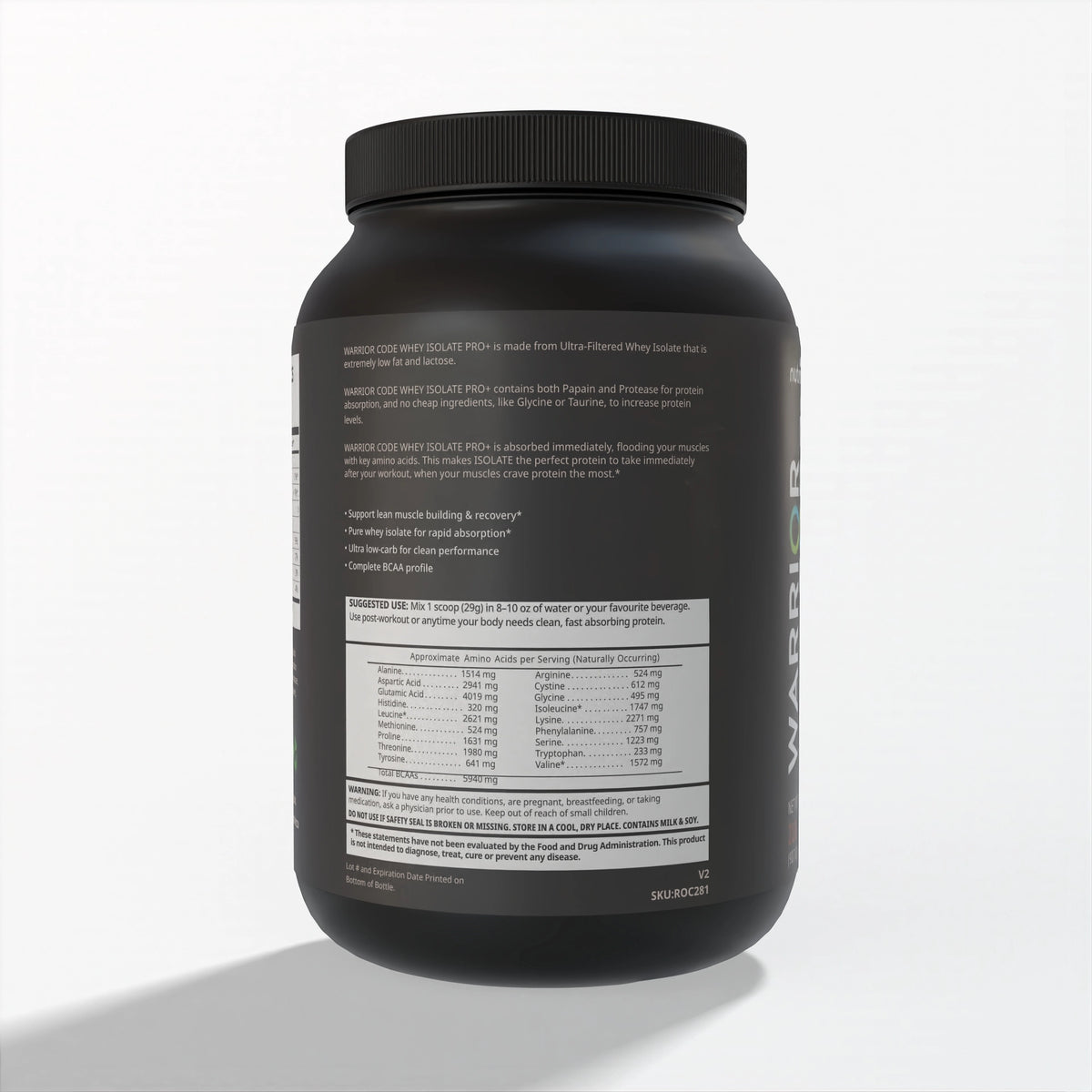 Whey Isolate PRO+ Chocolate Brownie | Lean Muscle | Warrior Code ...